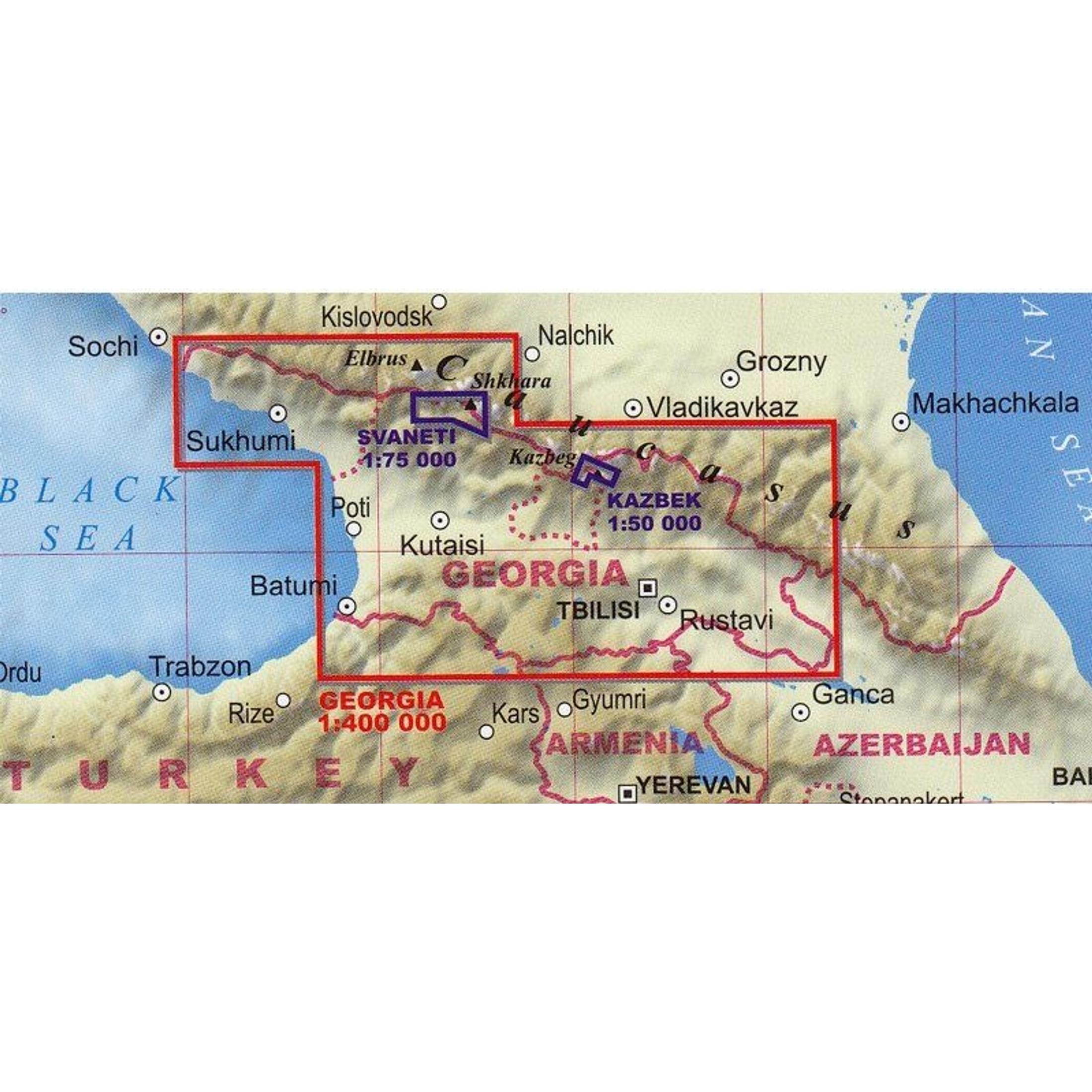 Grúzia és a Kaukázus-hegység adventure térkép-9788361155706